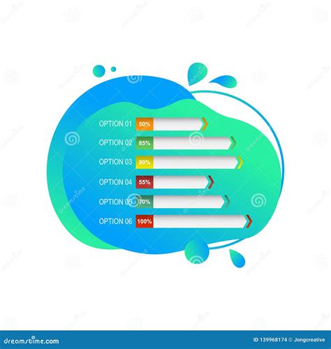 Bar Chart Graph Statistical Business Infographic In Gradient Fluid Liquid Stock Vector