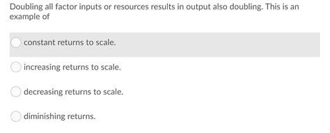 solved doubling all factor inputs or resources results in