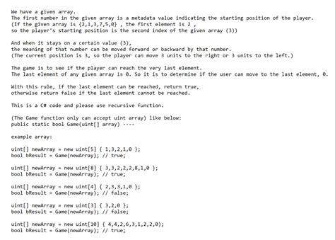Solved We Have A Given Array The First Number In The Given Chegg