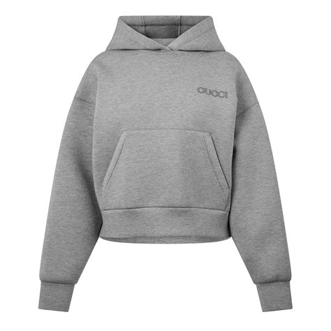 Gucci Logo Hoodie Women Gray Mel Flannels