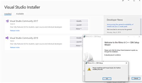 Problem Installing Rhino C SDK Claims Visual Studio Is Not Installed When It Is