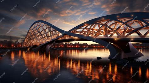 Premium Ai Image Dramatic Show Of Bridge Spanning Across A River