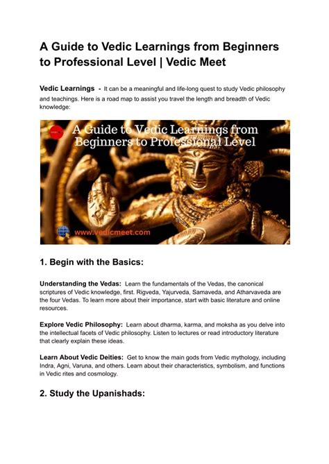 ppt a guide to vedic learnings from beginners to professional level