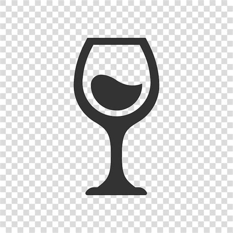 Premium Vector Wine Glass Icon In Flat Style Champagne Beverage