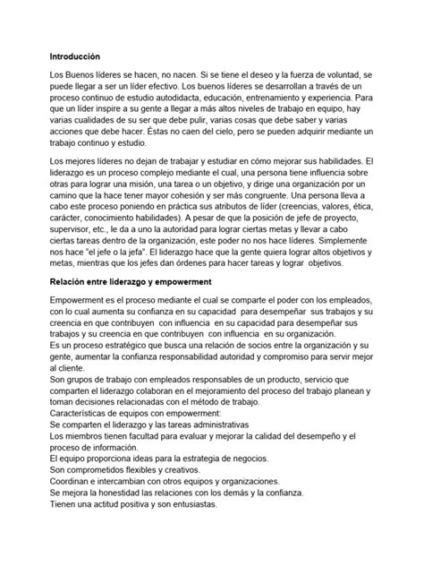 Relacion Entre Liderazgo Y Empowerment Coaching Y Hot Group Pdf