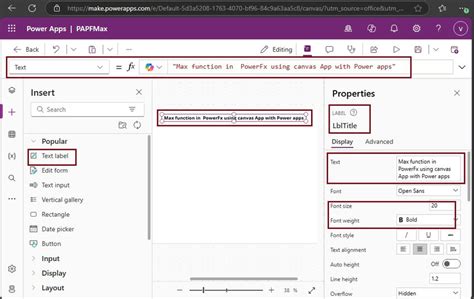 Max Fnction In Powerfx Using Canvas App With Power Apps
