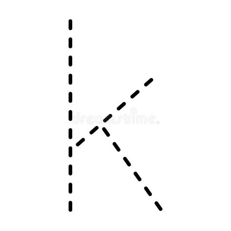 Tracing Alphabet Lowercase Small Letter K Prewriting Dotted Line Element For Kindergarten