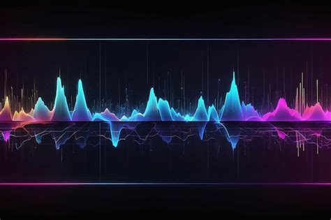 Abstract Neon Data Waveform Visualization Premium AI Generated Image