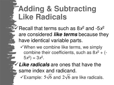 PPT Adding Subtracting And Multiplying Radical Expressions PowerPoint Presentation ID
