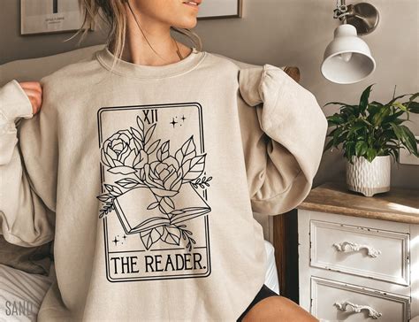 The Reader Tarot Card Sweatshirt Book Tarot Card Sweater Bookish Sweatshirt Book Sweater