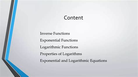 Exponential And Logarithmic Functions PPTX Physics Science