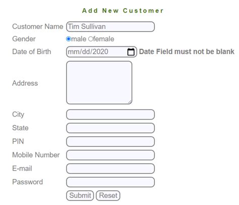 Selenium Webdriver Automating A DOB Text Field GURU 99 Banking
