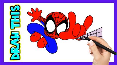 How To Draw Spiderman Flinging Web Youtube