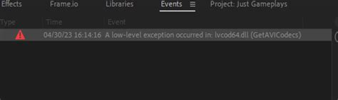 A Low Level Exception Occurred In Lvcod64dll Ge Adobe Product Community 13762471