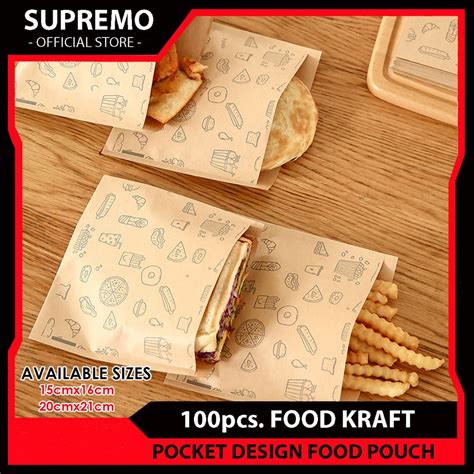 100pcsdisposable Wrapper Food Kraft Paper Food Packaging Sandwich