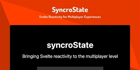 Syncrostate Svelte Reactivity For Multiplayer Experiences Made With Svelte