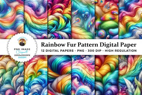 Rainbow Fur Pattern Digital Papers Graphic By Sagorarts · Creative Fabrica
