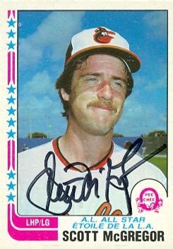 Scott McGregor Autographed Baseball Card Baltimore Orioles 1982 O Pee
