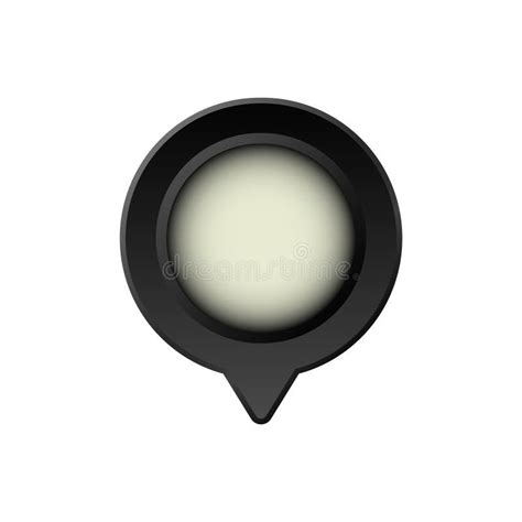 Simple Black Round Map Marker With White Center For Navigation And Location Indication Stock