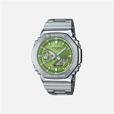 Casio G Shock Gm2110d 3a Stainless Steel Green Dial Analog Digital
