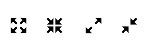 Maximize And Minimize Screen Buttons Editable Outline Icons Set Isolated On White Background