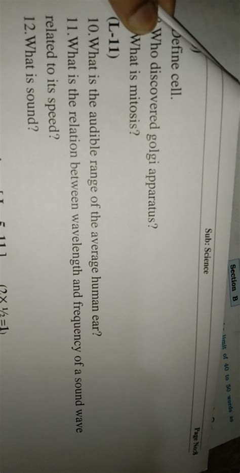 Sectionsub Sciencedefine Cellwho Discovered Golgi Apparatuswhat I