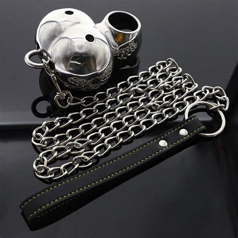 Stainless Steel Heavy Ball Stretcher Scrotum Pendant Chastity Cage