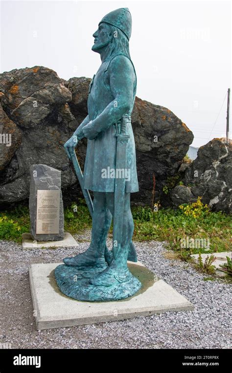 Statue Of Leif Erikson At Hay Cove In Saint Lunaire Griquet Newfoundland And Labrador Canada