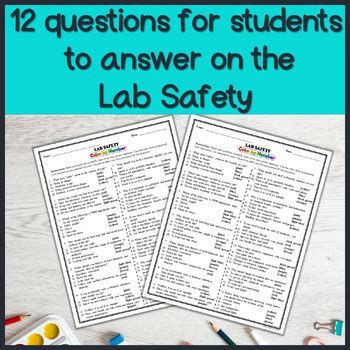 Lab Safety Color By Number Intro To Biology Review Worksheet Activity