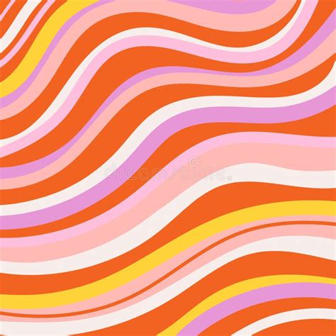 Retro Groovy Colorful Abstract Art Template Set Stock Vector