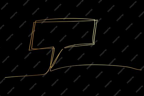 Premium Vector Golden Rectangle Bubble Chat Simple Vector Single Line At Black
