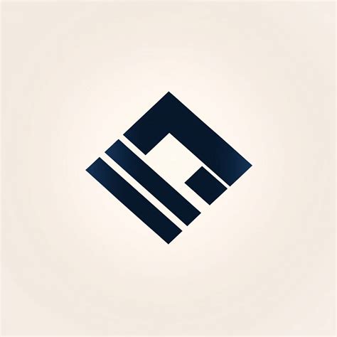 미니멀리스트 아이콘 스타일 로고 대각선이 있는 추상 정사각형 구조와 안정성을 상징 밝은 배경의 짙은 파란색 간단하고 현대적