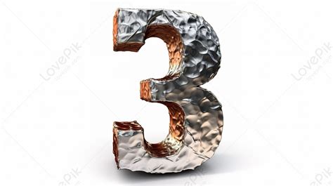 흰색 배경에 광택 마감 처리된 3d 렌더링된 금속 번호 3 알류미늄 배경 금속 번호 배경 알루미늄 호일 배경 이미지 Hd 알류미늄 금속 번호 알루미늄 호일 배경