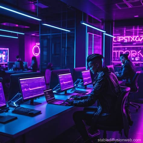Office Workers Using Laptops Stable Diffusion Online