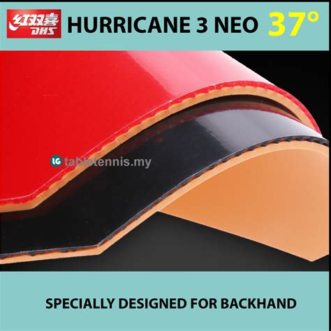 Original DHS Rubber Hurricane 3 Neo 37° Sticky Elastic Table Tennis ...