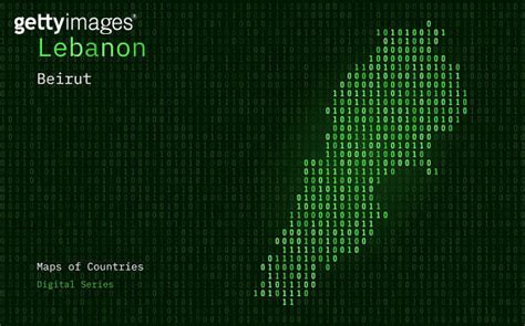 Lebanon Map Shown In Binary Code Pattern Tsmc Blue Matrix Numbers