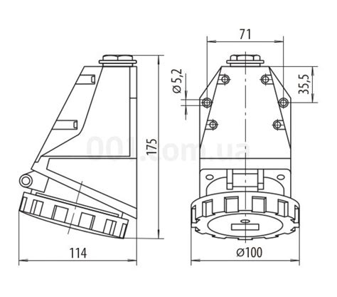 Розетка настенная EZH-3253 IP67 (32A 400V 3P+N+PE) ETI (4482045) купить ...
