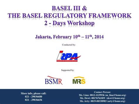 Ppt Basel Iii And The Basel Regulatory Framework 2 Days Workshop