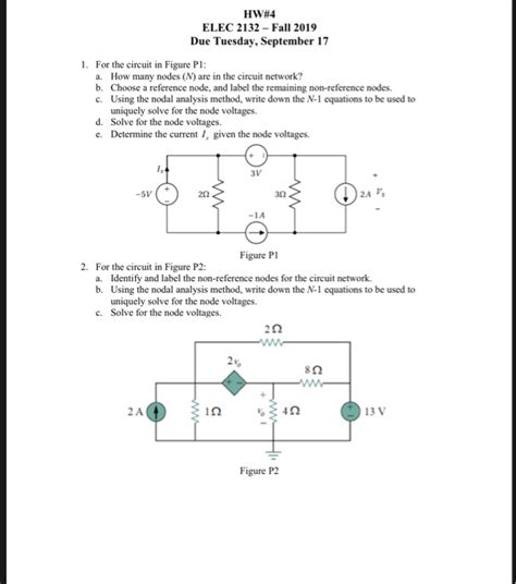 Solved Hw Elec Fall Due Tuesday September Chegg