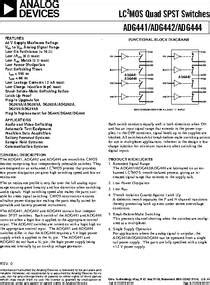 ADG441B Datasheet Quad SPST 4NC Switch DG441 Replacement