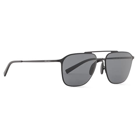 Giorgio Armani Mens Square Sunglasses Black Smoke Sunglasses
