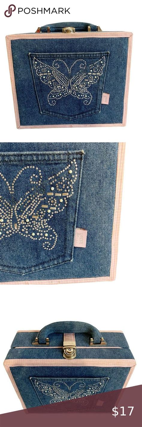Lottie Da Girly 90 S Carrying Case Trunk Denim Rhinestone Butterfly