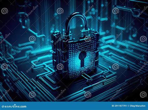 Cyber Security Lock Internet Technology Concept Of Cybersecurity And Data Privacy Stock