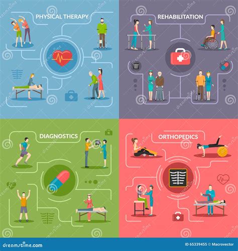 Physiotherapy Rehabilitation Assistance Vector Illustration Cartoon