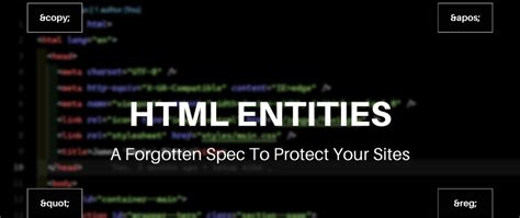 Html Entities A Forgotten But Useful Spec James Midzi