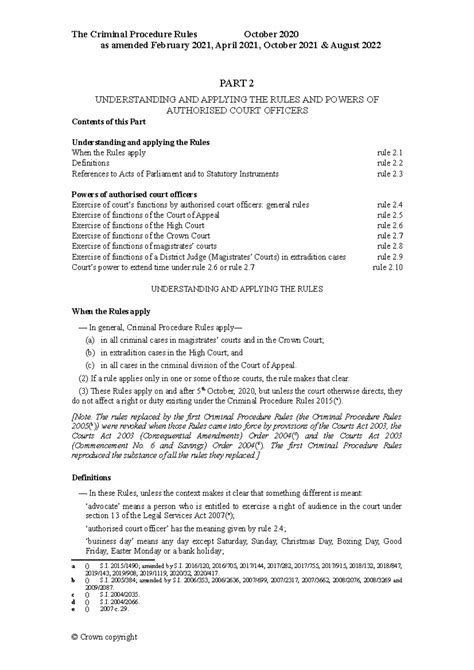 Crim Proc Rules 2020 Part 02 The Criminal Procedure Rules October
