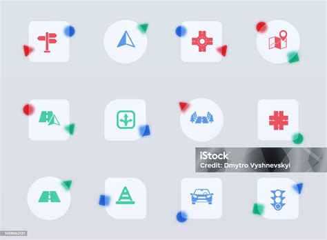 도로 유리 형태 트렌디 스타일 아이콘 도로 투명 유리 컬러 벡터 아이콘 컬러 그림 웹 및 Ui 디자인 모바일 앱 및 프로모션 비즈니스 광고 0명에 대한 스톡 벡터 아트 및