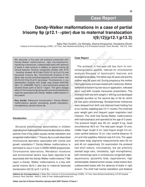 Pdf Case Report Dandy Walker Malformations In A Case Of Partial