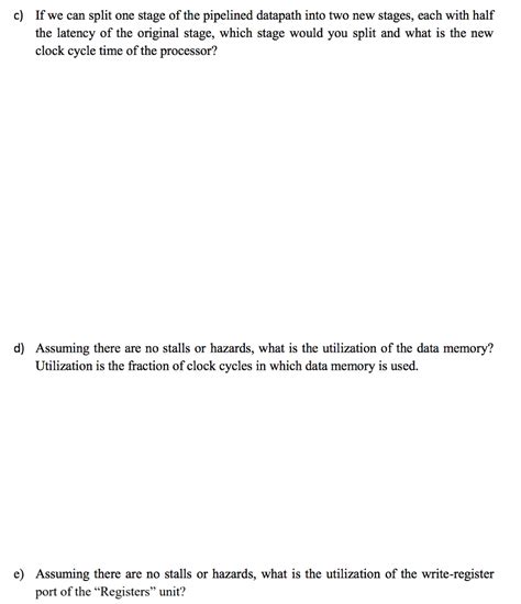 Solved 2 The Individual Stages Of Datapath Have The Chegg Com