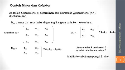 Determinan 1 Pengertian Determinan 2 Perhitungan Determinan Matriks